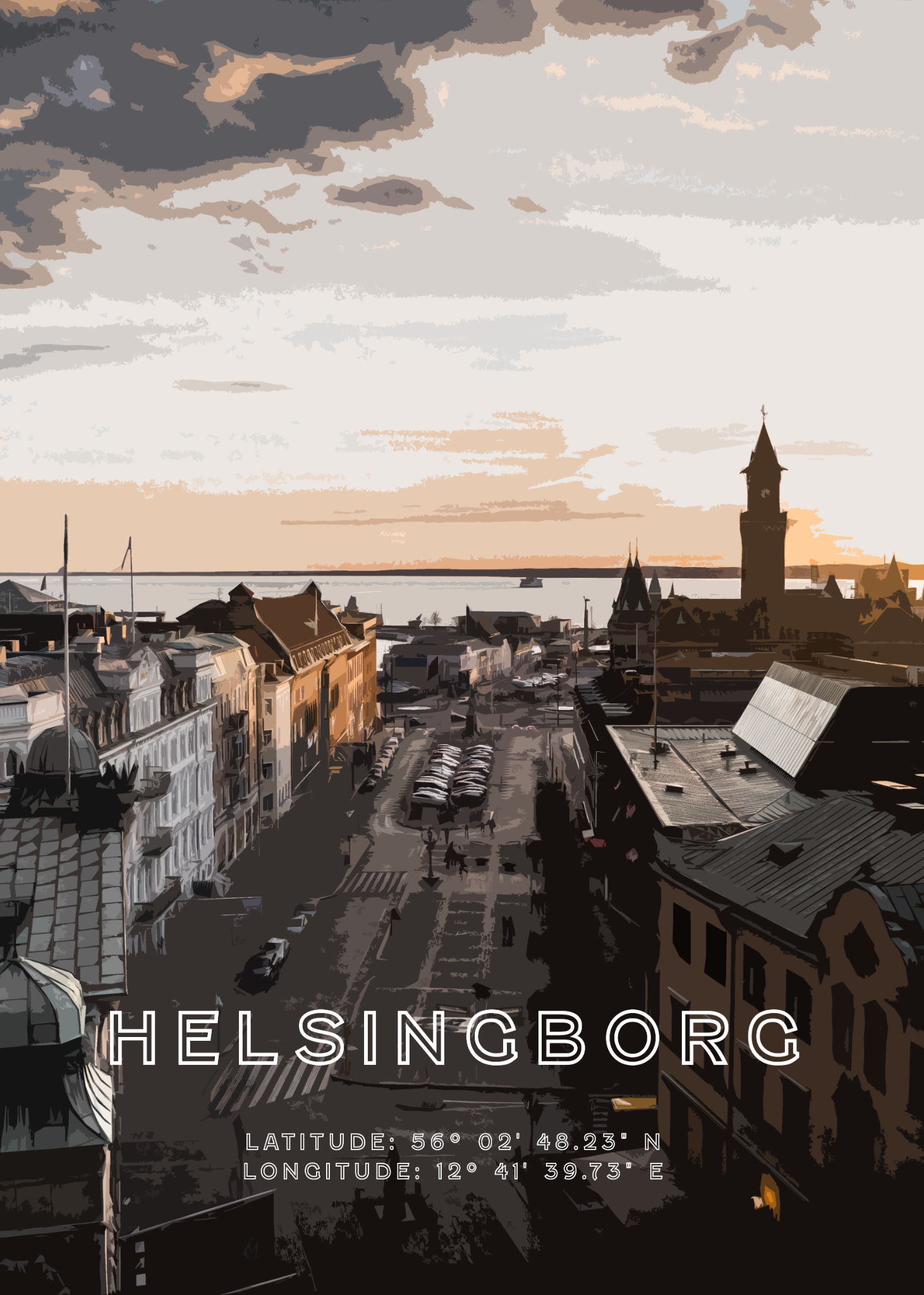 Helsingborg - Sundets Pärla Illustration Poster – Project Art